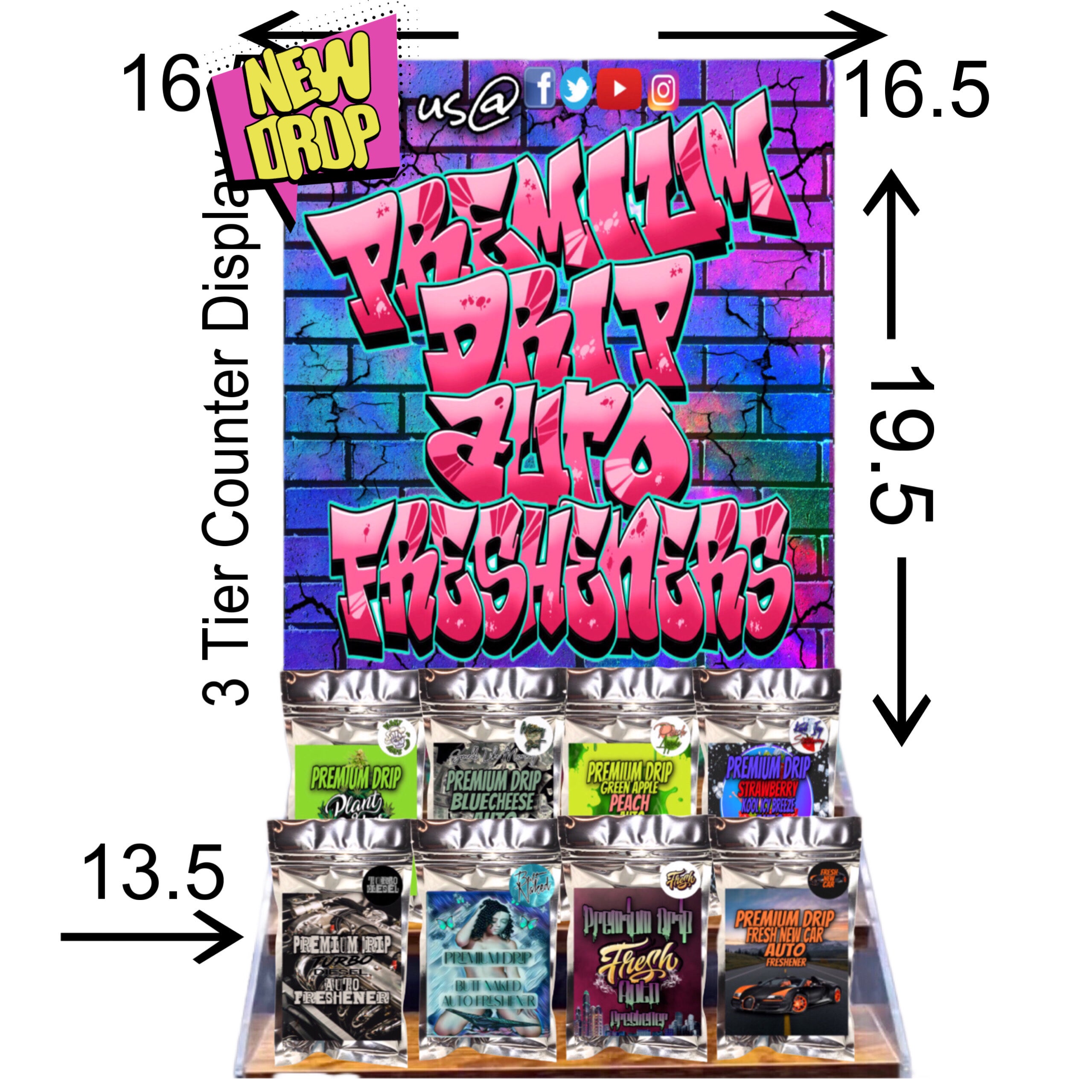 Premium Drip 3 Tier Counter Top Display – Premium Drip Brand